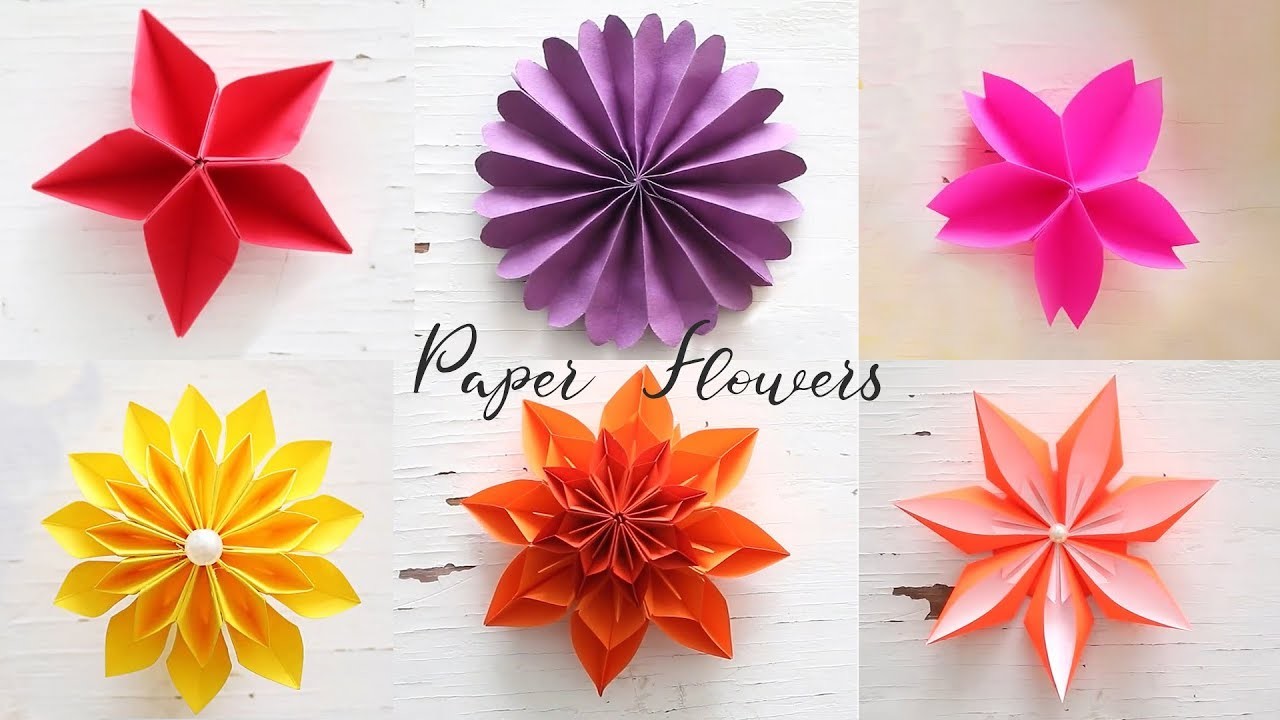 6 Easy Paper Flowers Flower Making DIY