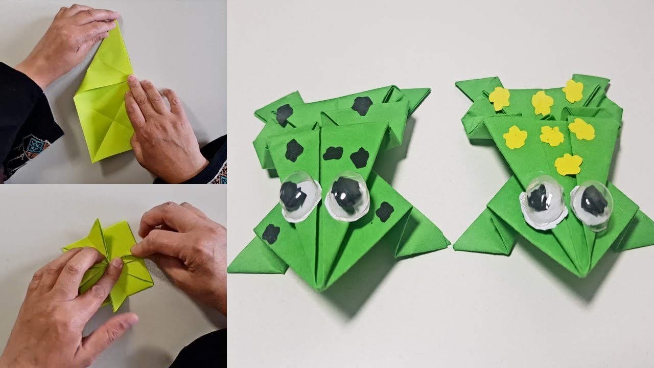 How To Make A Paper Frog Origami Jumping Frog 