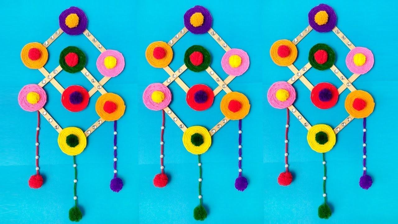 DIY Ice Cream Stick Crafts DIY Woolen Craft DIY Wall Hanging Ideas diy-ice-cream-stick-crafts-diy-woolen-craft-diy-wall-hanging-ideas
