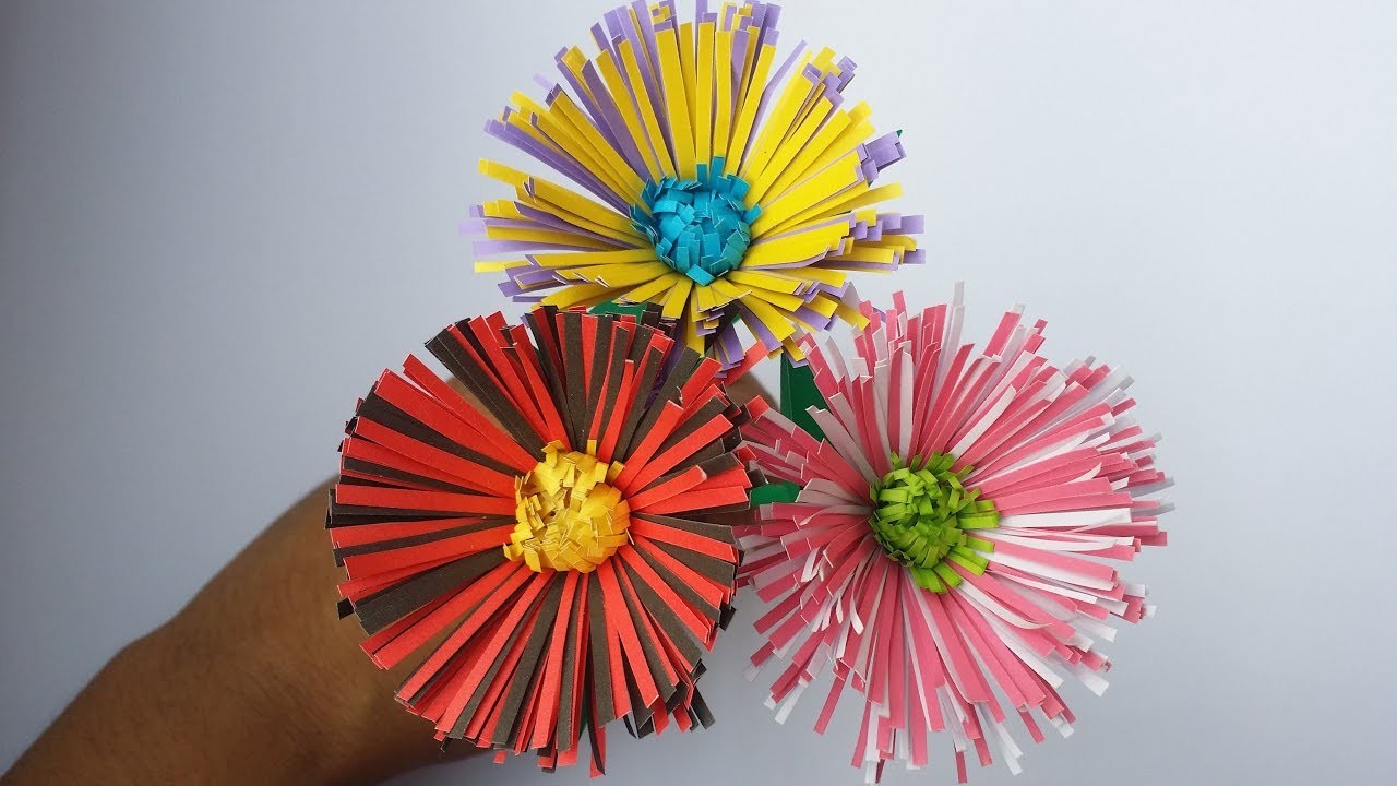DIY Paper Flower How To Make Easy Simple Flower With Colour Paper 