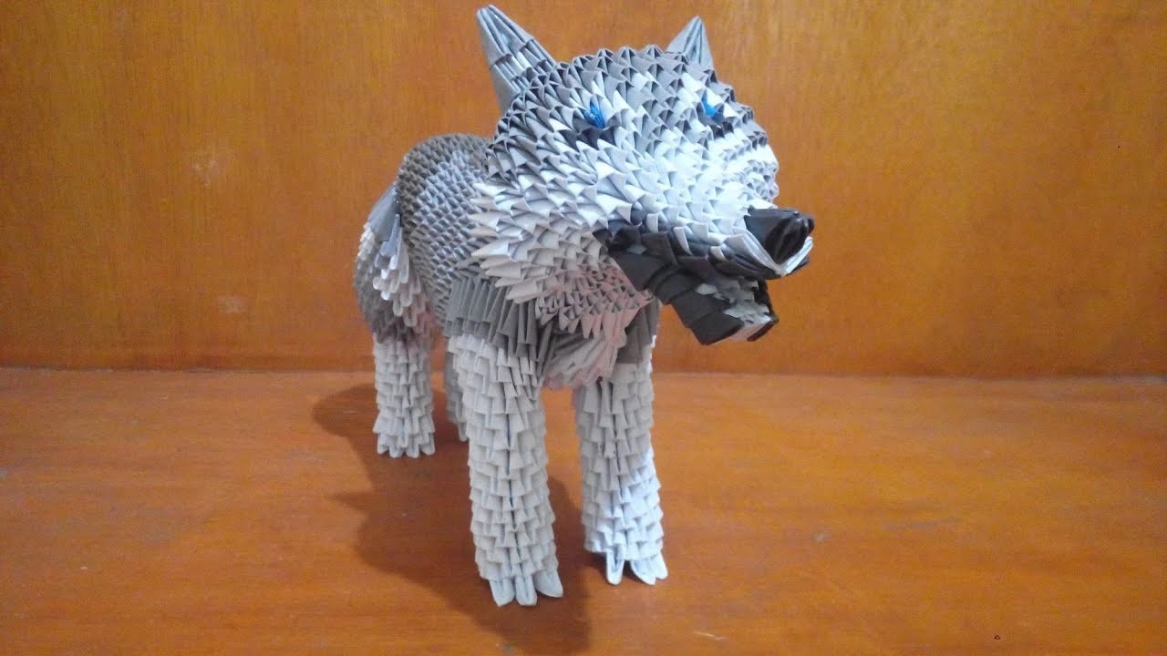 How To Make 3d Origami Wolf Dog Part 1