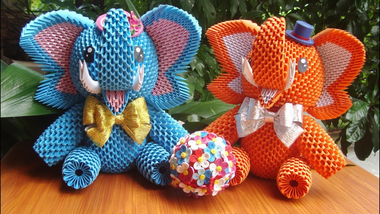 How To Make 3D Origami Elephant DIY Paper Elephant Home Decoration