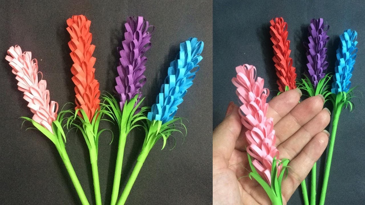 How To Make Small Lavender Paper Flower Making Paper Flowers Step By 