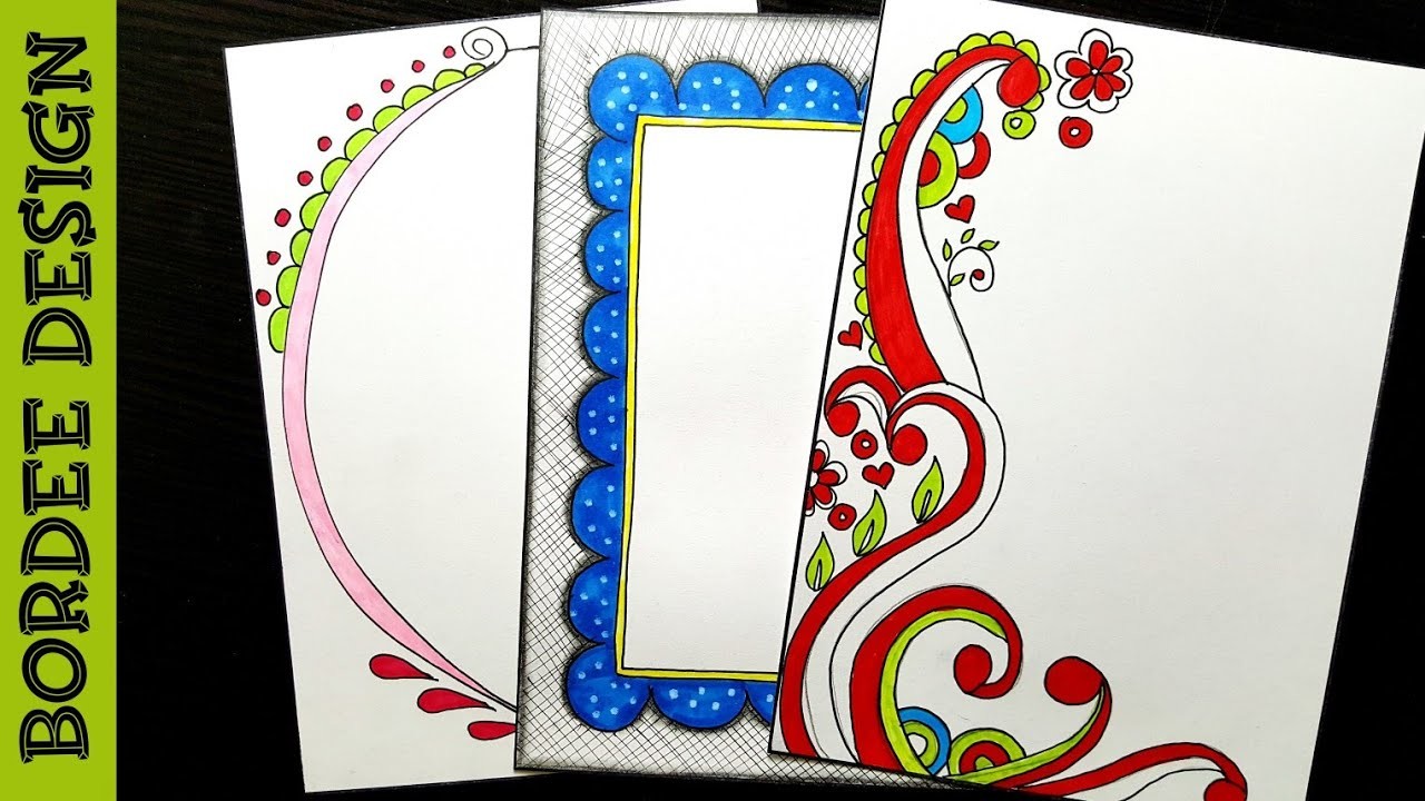 Floral Border Designs On Paper Border Designs Project Work Designs 
