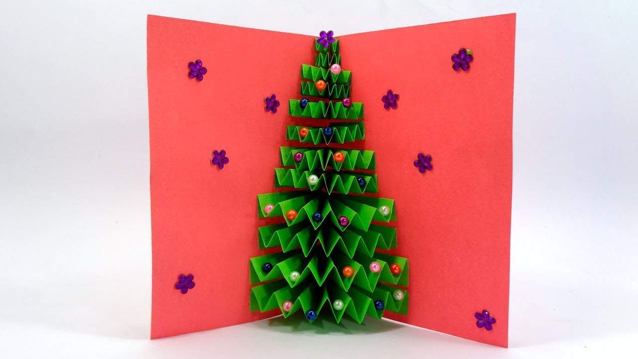 How To Make A Paper Christmas Tree Greetings Card For Wishing Your Dear