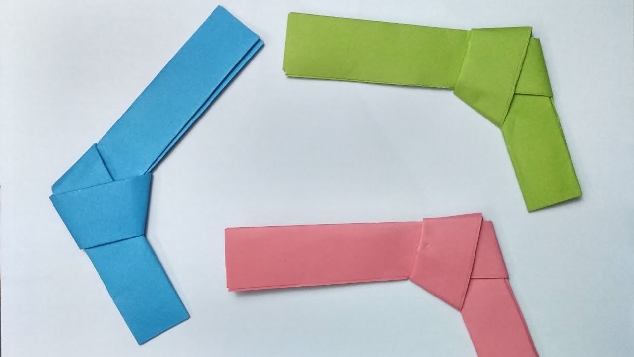 How To Make A Paper Gun Without Tape Or Scissors Or Glue Origami For Kids