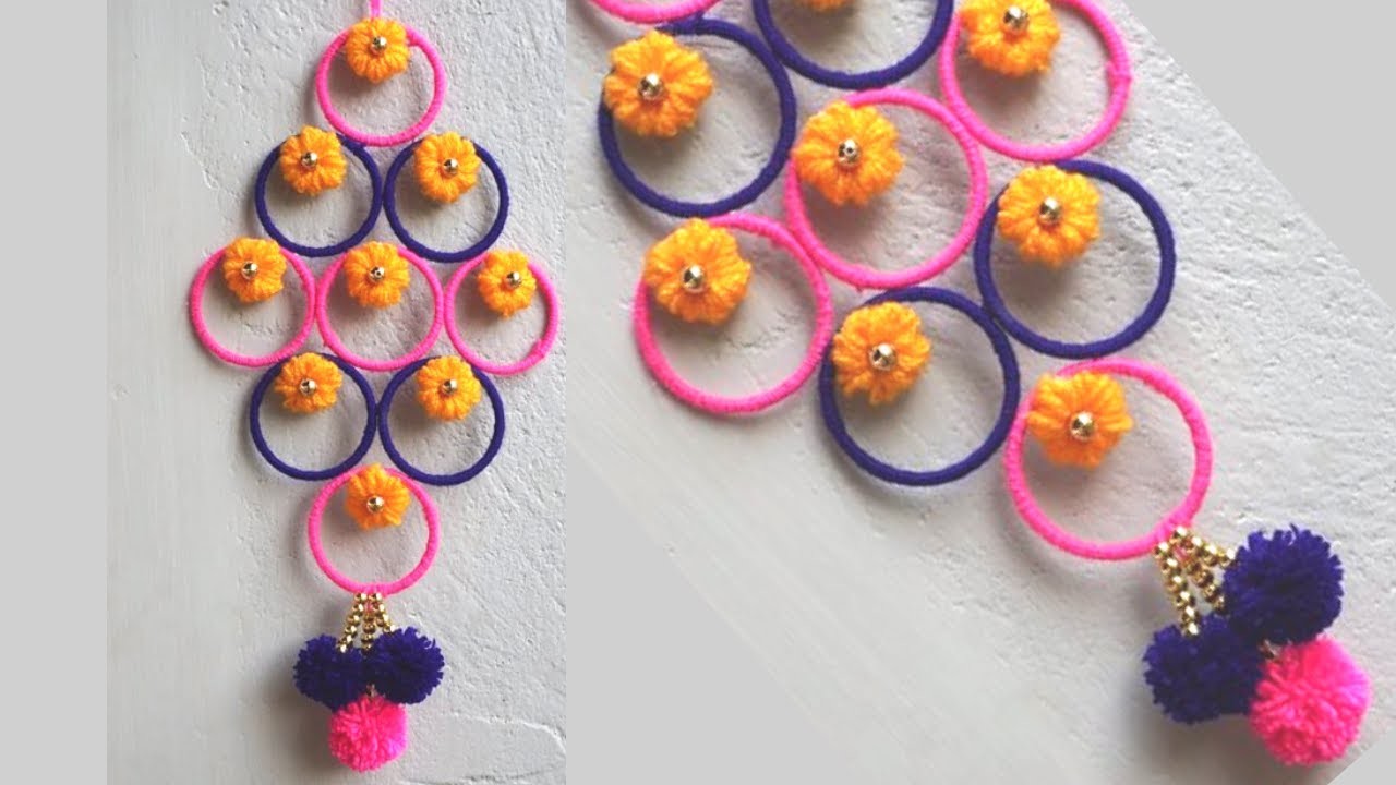 Wall Hanging Best Out Of Waste Old Bangle Craft Woollen Craft Without wall-hanging-best-out-of-waste-old-bangle-craft-woollen-craft-without