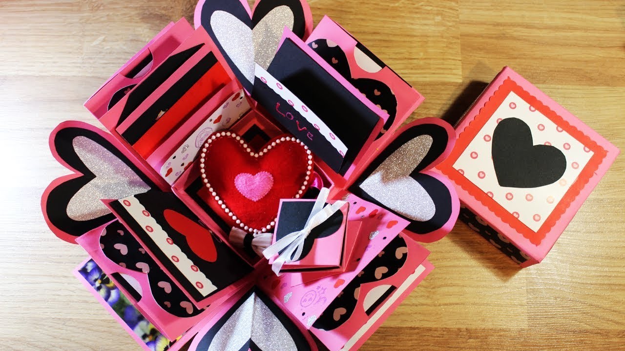How To Make Exploding Box Valentines Day Explosion Gift Box 