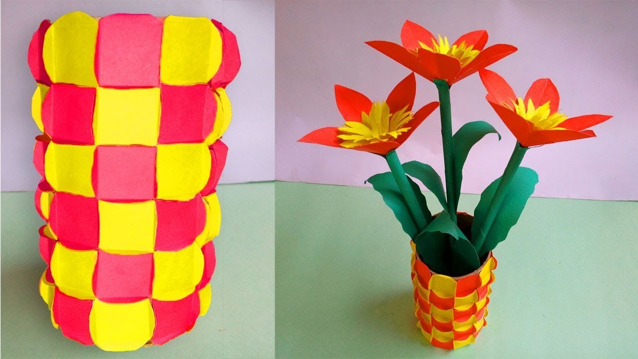 How To Make Flower Vase With Paper Step By Step Flower Vase With Paper 
