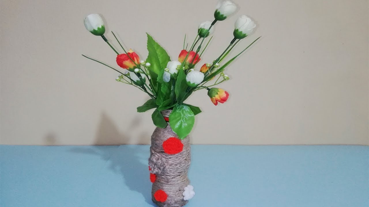 Unique Flower Vase Ideas DIY Plastic Bottle Flower Vase Jute Rope Home unique-flower-vase-ideas-diy-plastic-bottle-flower-vase-jute-rope-home
