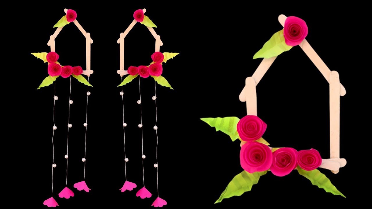 How To Make Beautiful Wall Hanging With Paper Ice Cream Stick DIY how-to-make-beautiful-wall-hanging-with-paper-ice-cream-stick-diy