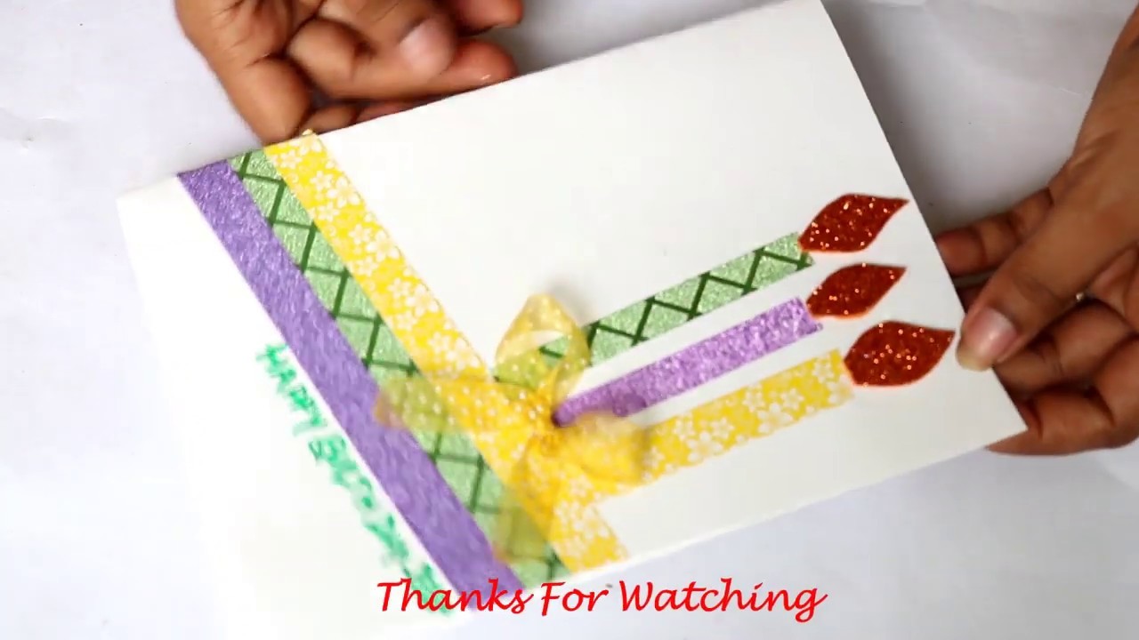 How To Make Birthday Card At Home Handmade Candle Birthday Card
