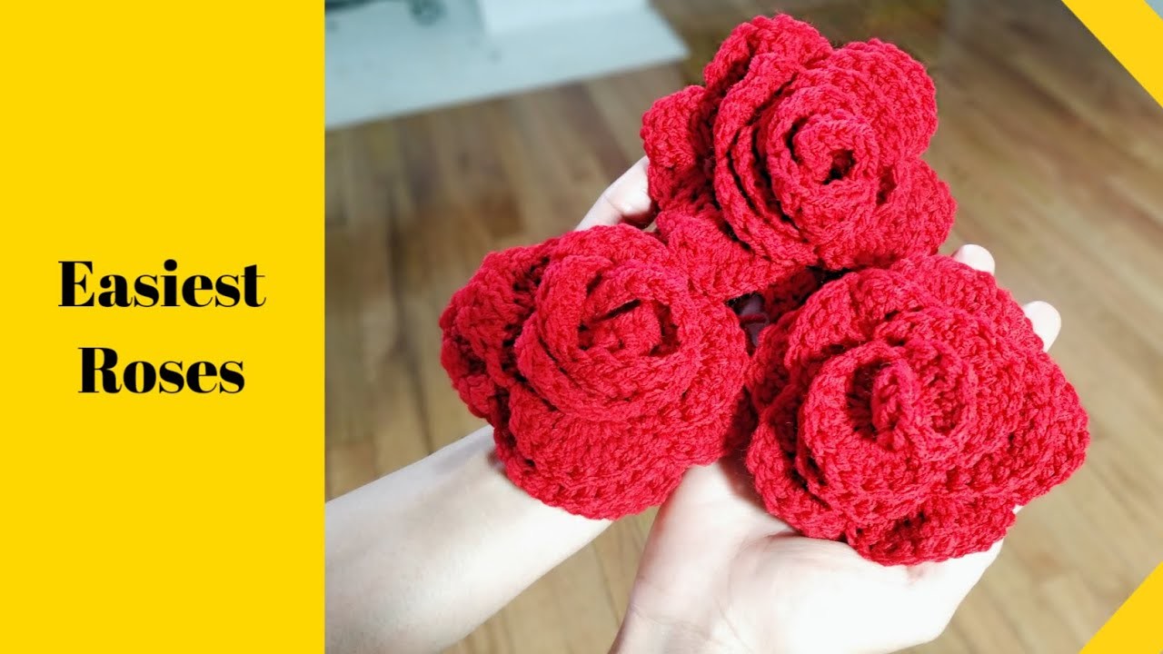 Crochet Roses For Beginners 3 Easy Rows 