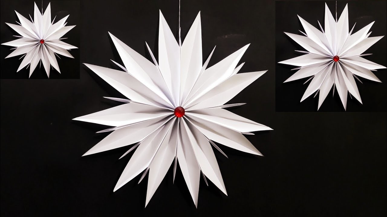 How To Make 3D Origami Paper Stars For Christmas Paper Snowflakes how-to-make-3d-origami-paper-stars-for-christmas-paper-snowflakes