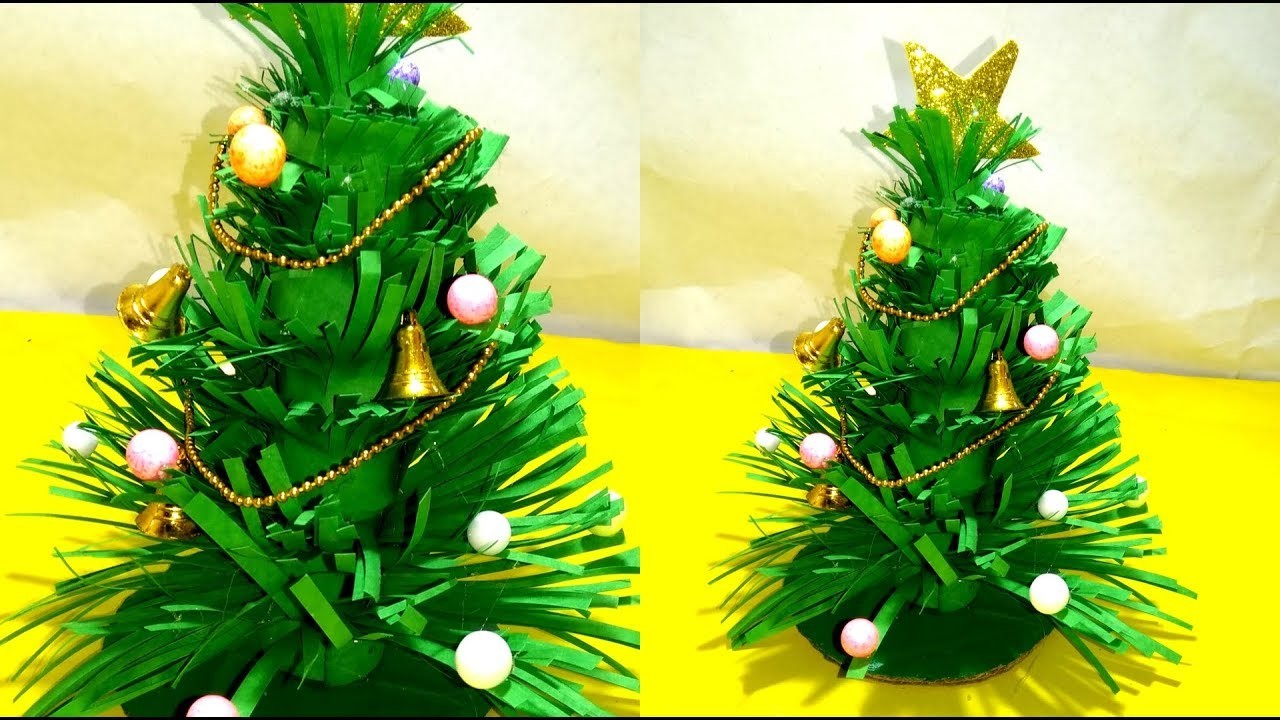 Very Easy Way To Make Christmas Tree With Paper Diy How To Make Paper Christmas Tree Tuber Tip