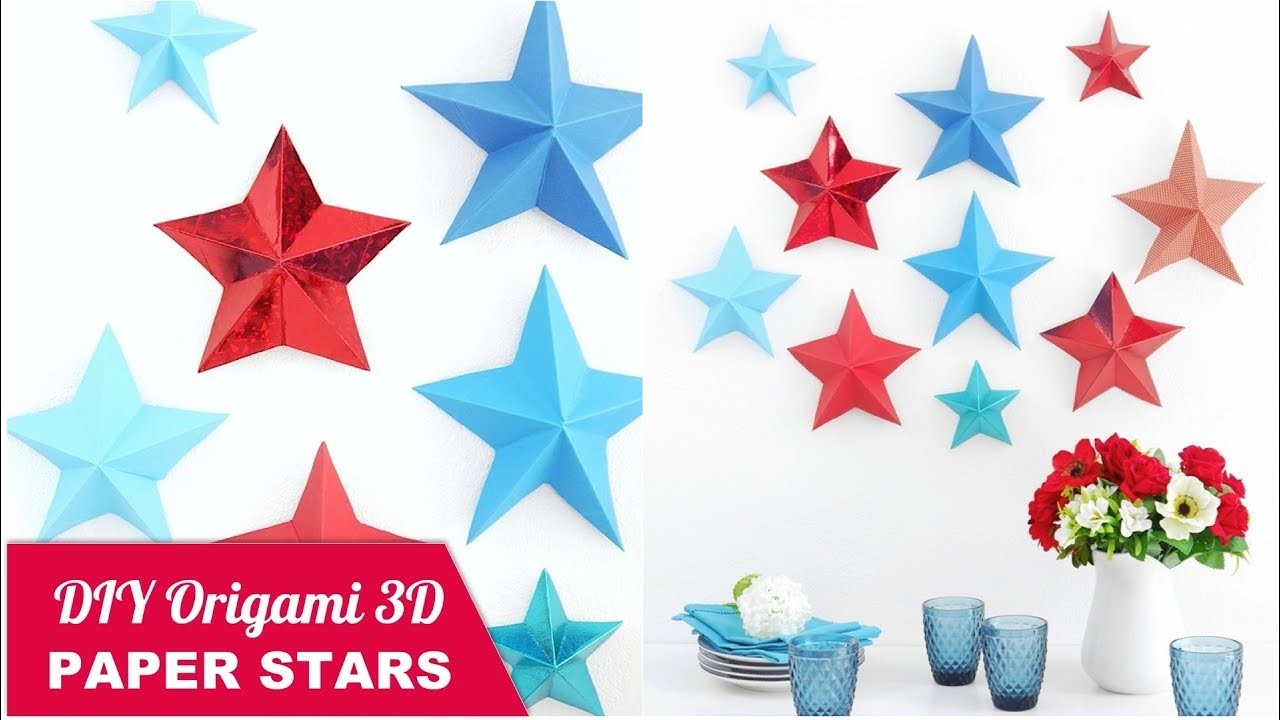 DIY Origami 3 D Paper Stars diy-origami-3-d-paper-stars