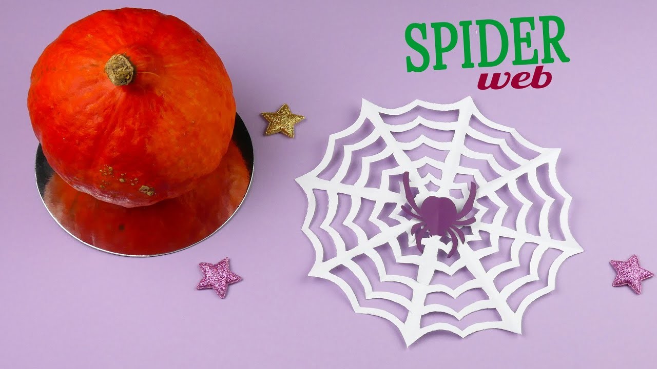 How To Make A Spider Web With A Spider Halloween Decorations Paper how-to-make-a-spider-web-with-a-spider-halloween-decorations-paper