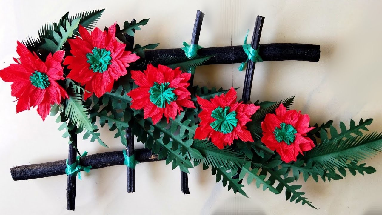 DIY Paper Craft Ideas home Decoration Ideas With Paper Easy Wall Hanging Paper Flower For Homedecor
