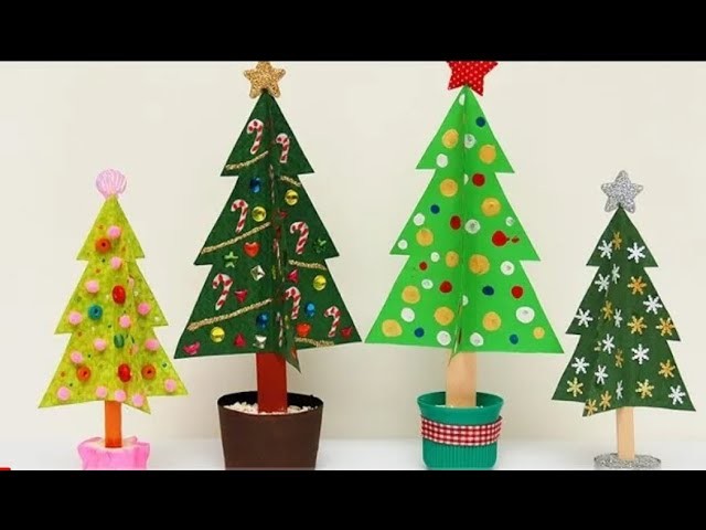 How To Make A 3D Paper Xmas Tree DIY Tutorial Paper Christmas Tree Christmas Decorations Ideas