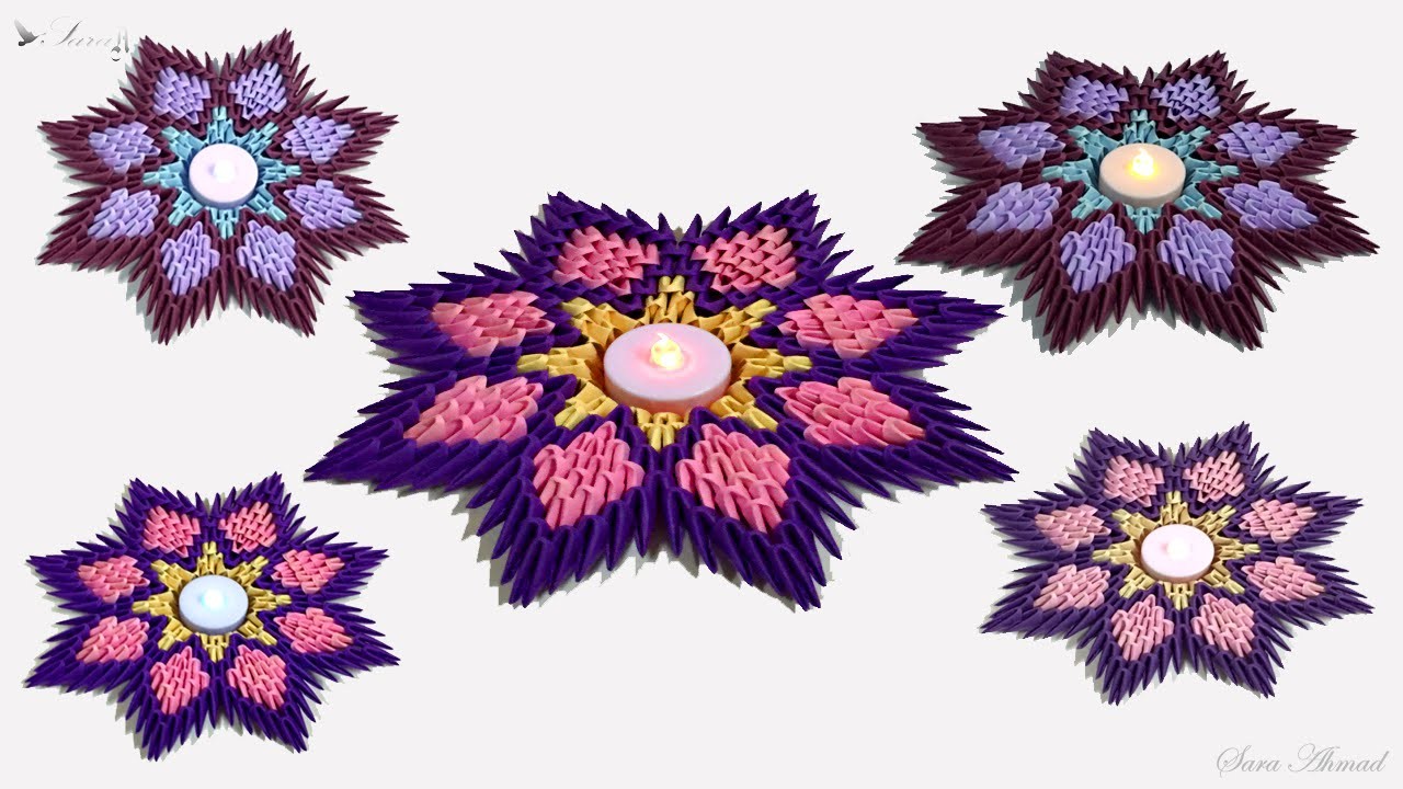 How To Make 3d Origami Lamp Flower 