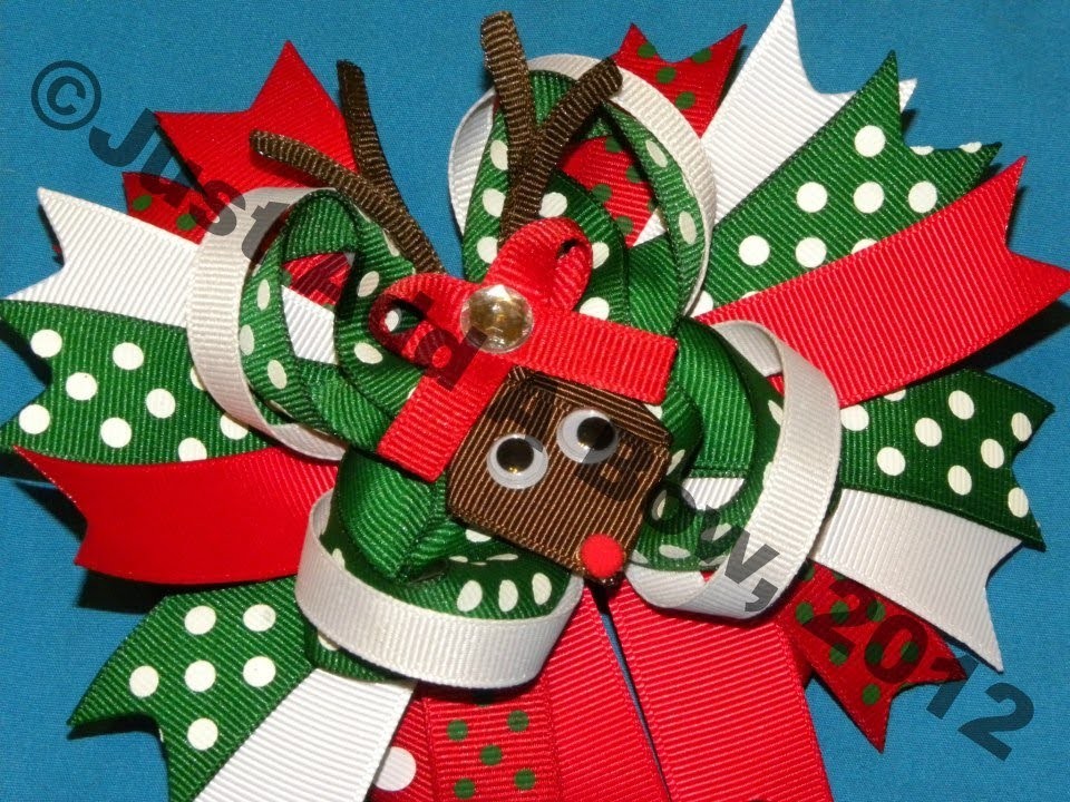 HOW TO Make A Reindeer Out Of Ribbon By Just Add A Bow