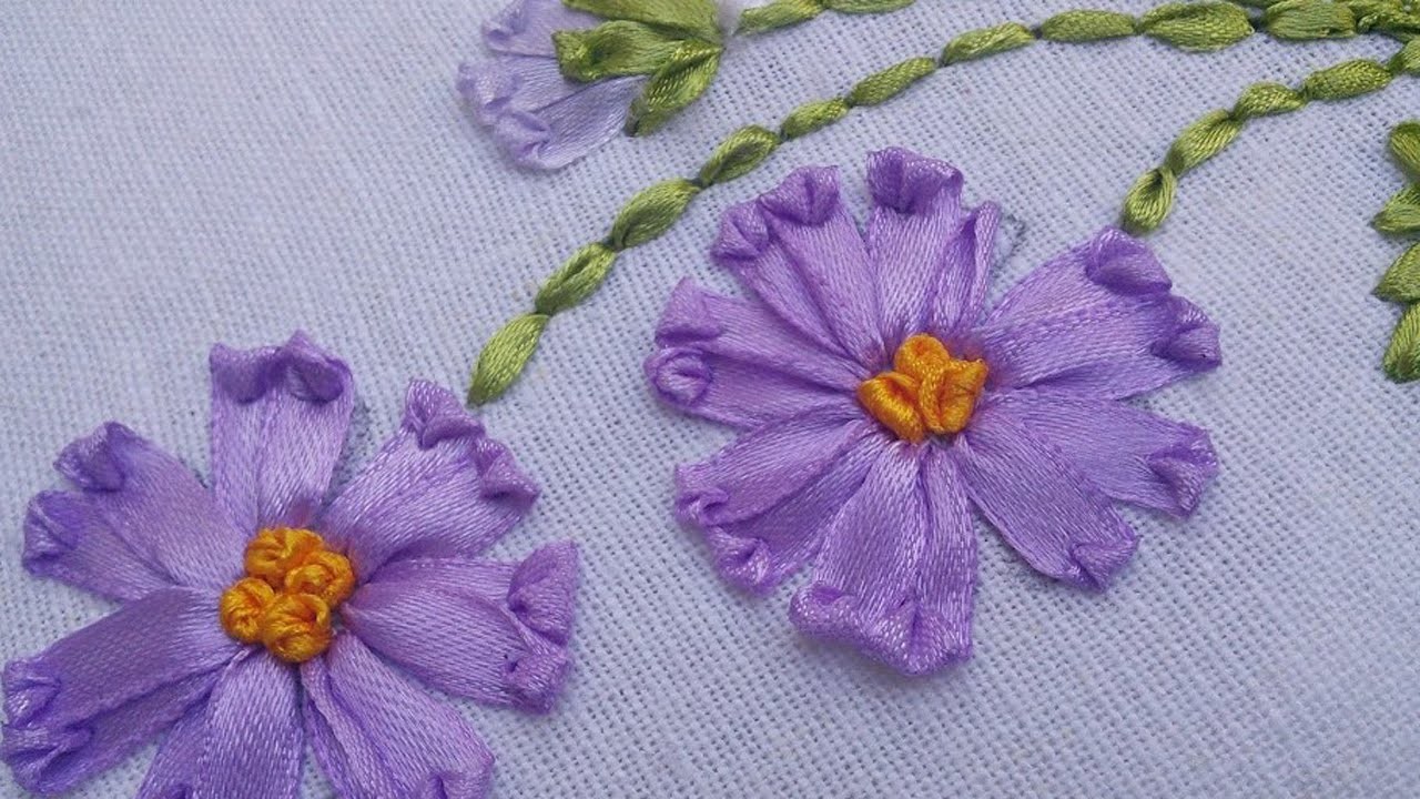 How To Make Ribbon Embroidery Design By Hand HandiWorks 36