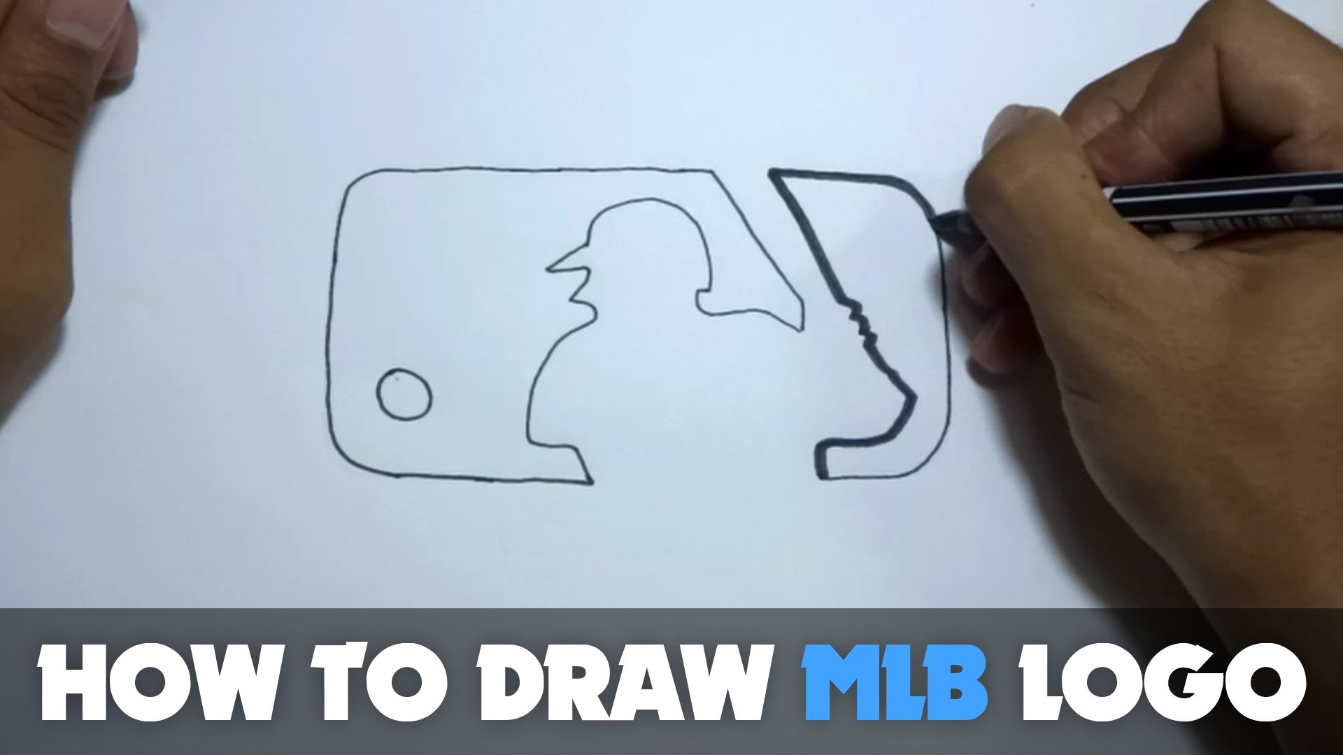 How To Draw A Cartoon Major League Baseball Logo Tutorial Step By Step 