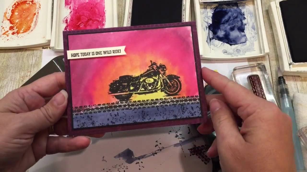 how-to-make-a-motorcycle-sunset-card
