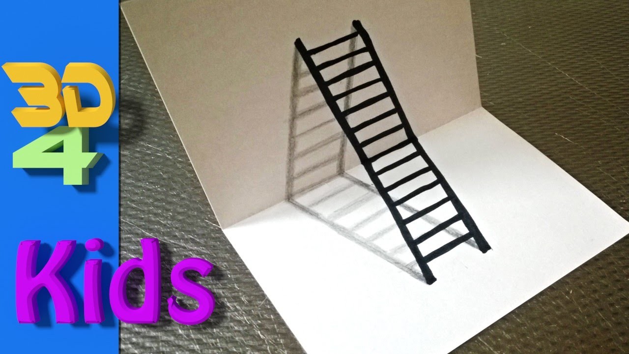 How to draw a 3D ladder step by step.#2 How to draw a 3D ladder step by step.#2