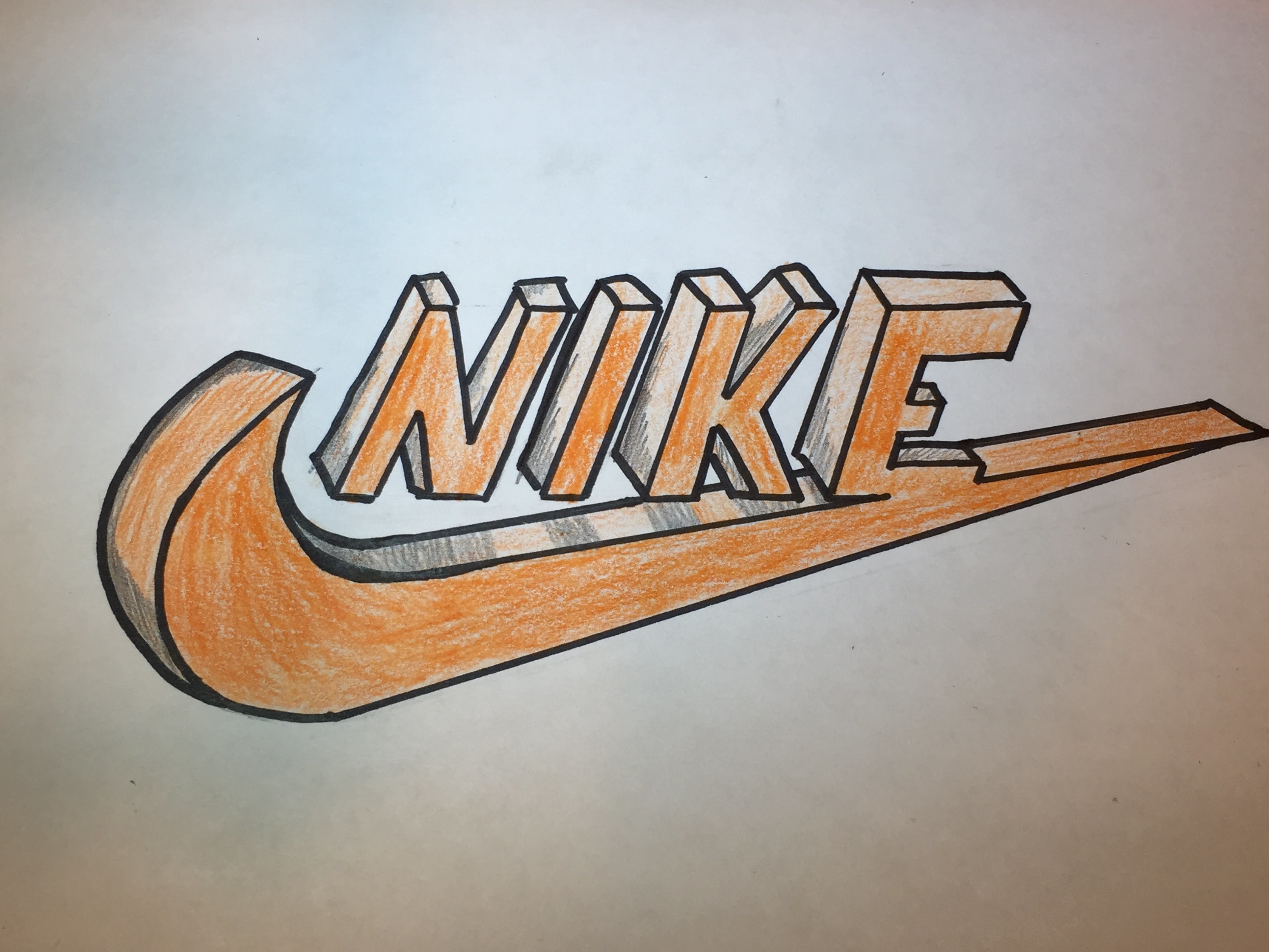 How To Draw A 3D Nike Logo Logo Drawing Part 4