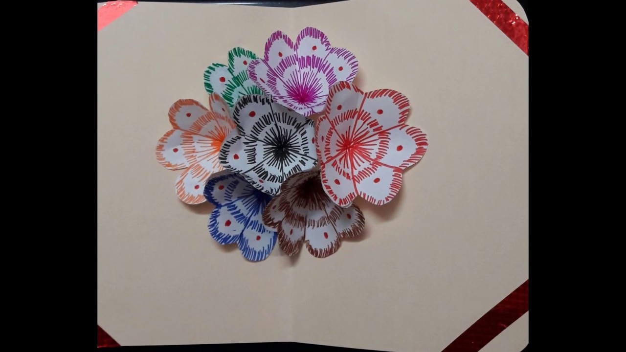 DIY 3D Flower POP UP Card Easy And Simple Step By Step