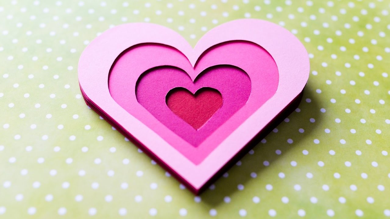 How To Make 3D Greeting Card Valentines Day Heart Step By Step DIY 