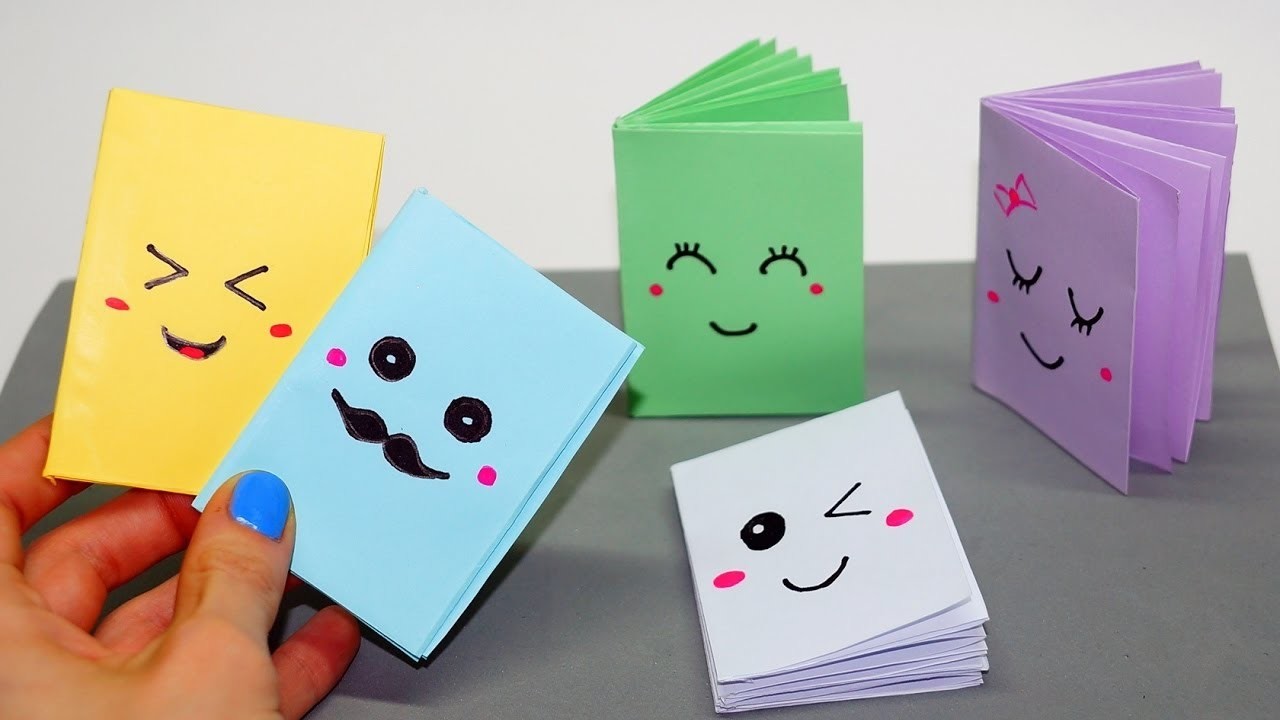 Easy Mini Notebook From ONE Sheet Of Paper NO GLUE