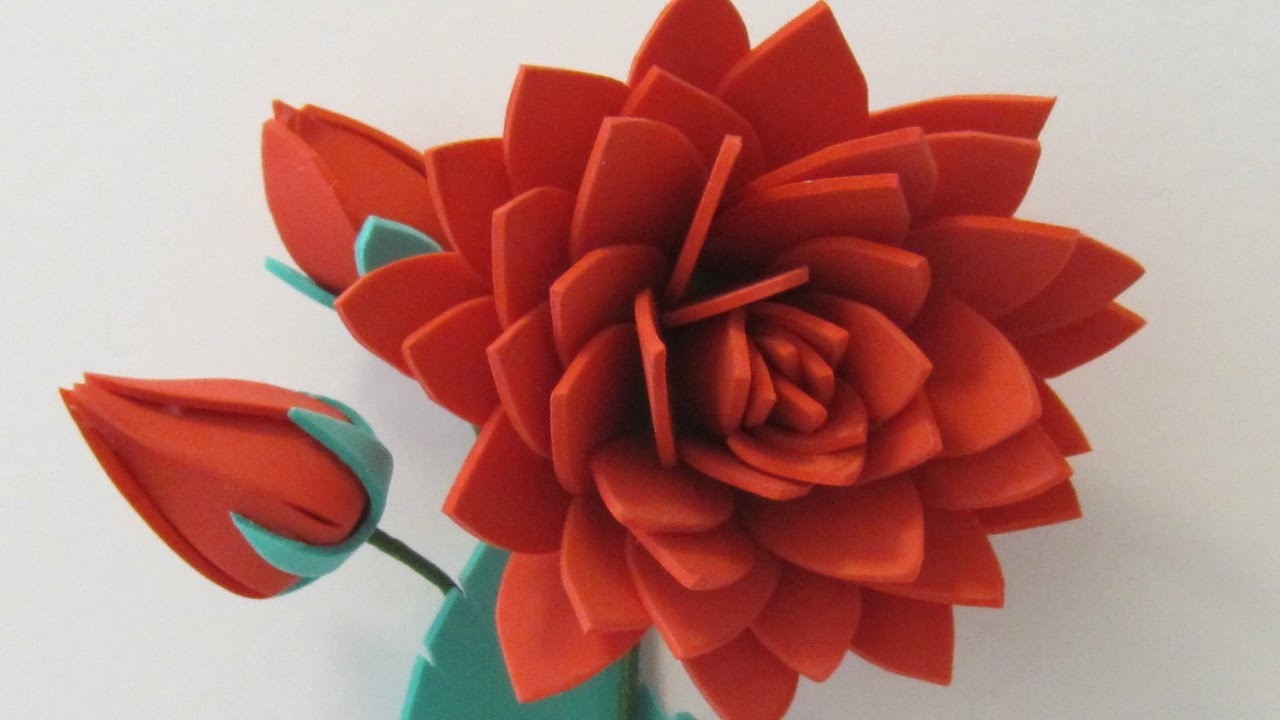 HOW TO MAKE DAHLIA FLOWER USING FOAM PAPER how-to-make-dahlia-flower-using-foam-paper