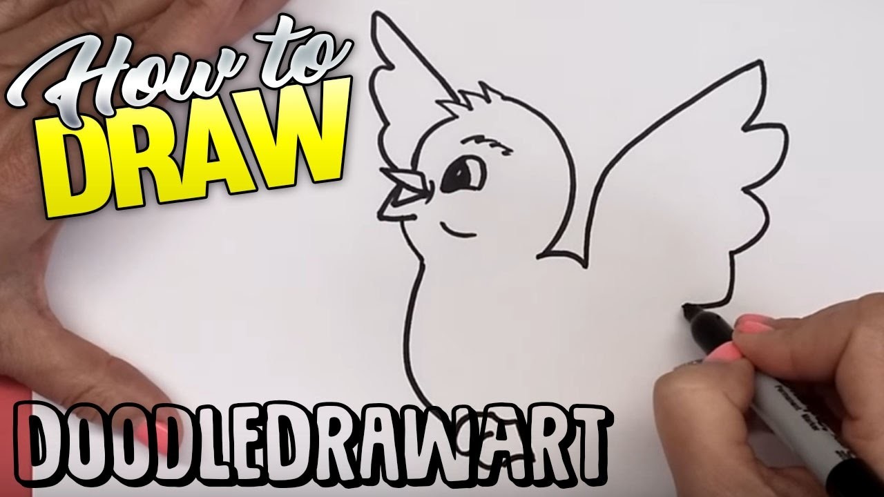How To Draw A Baby Bird Flying Step By Step For Kids 