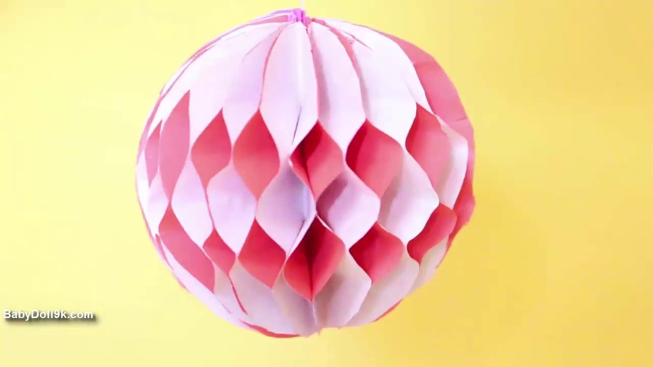 how-to-make-a-paper-honeycomb-ball-paper-craft-diy-crafts