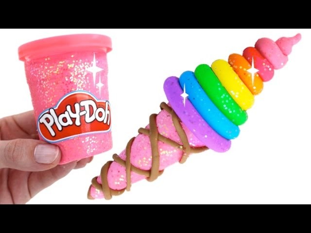 how-to-make-a-play-doh-rainbow-ice-cream-cone-learn-colors
