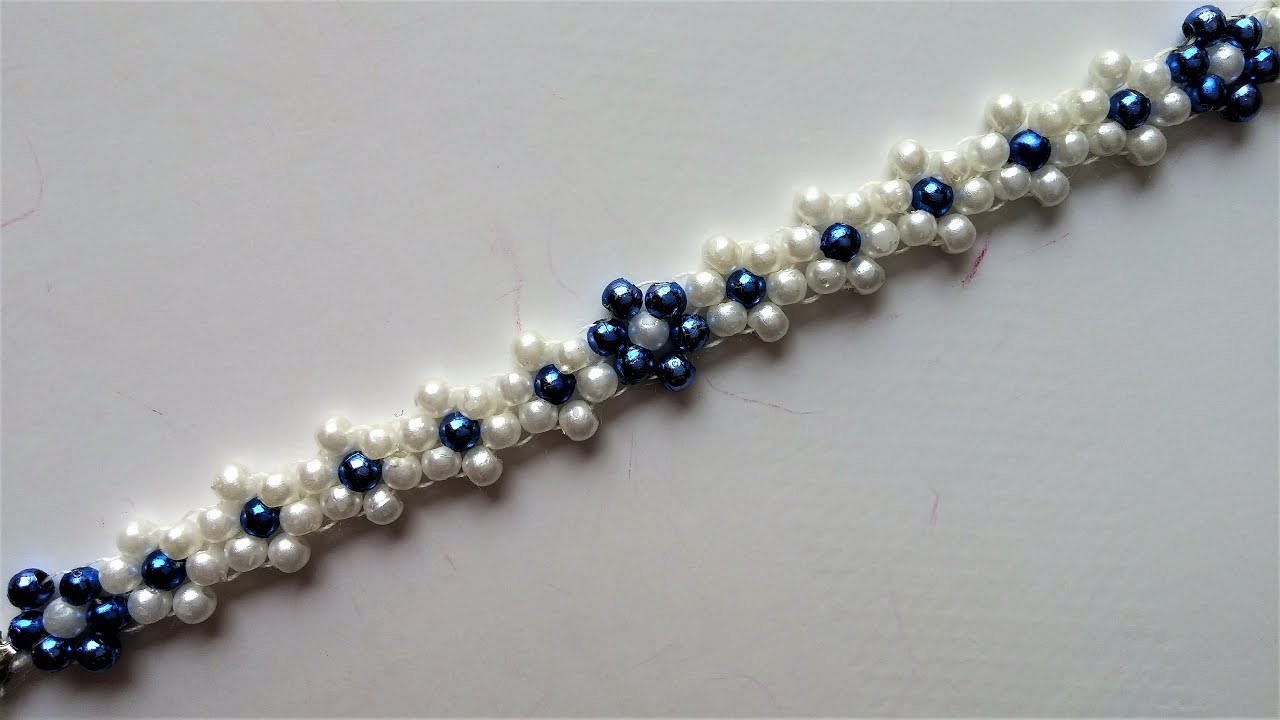 DIY Jewelry For Summer Beaded Flowers Bracelet easy Pattern