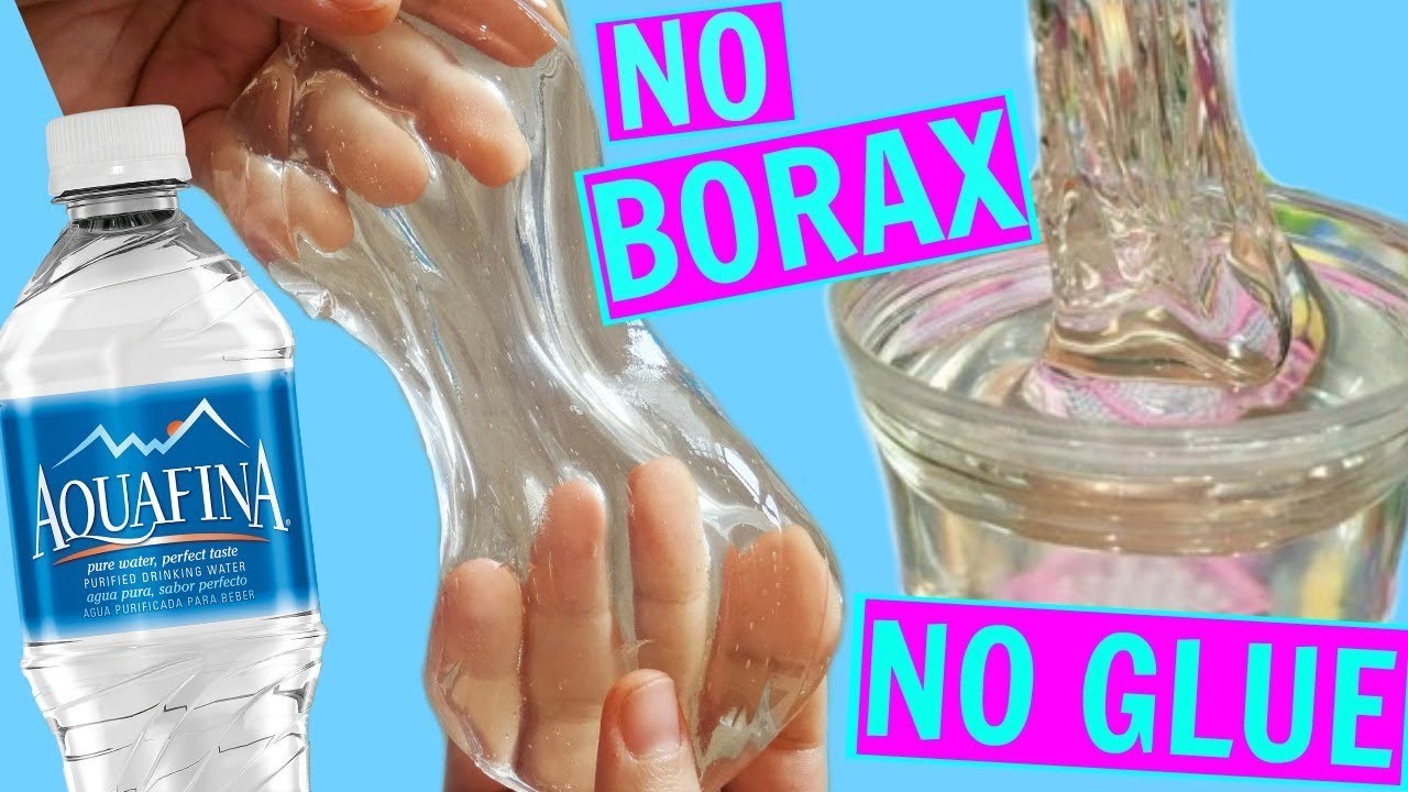 WATER SLIME HOW TO MAKE CLEAR SLIME WITHOUT GLUE WITHOUT BORAX GLUELESS SLIME 