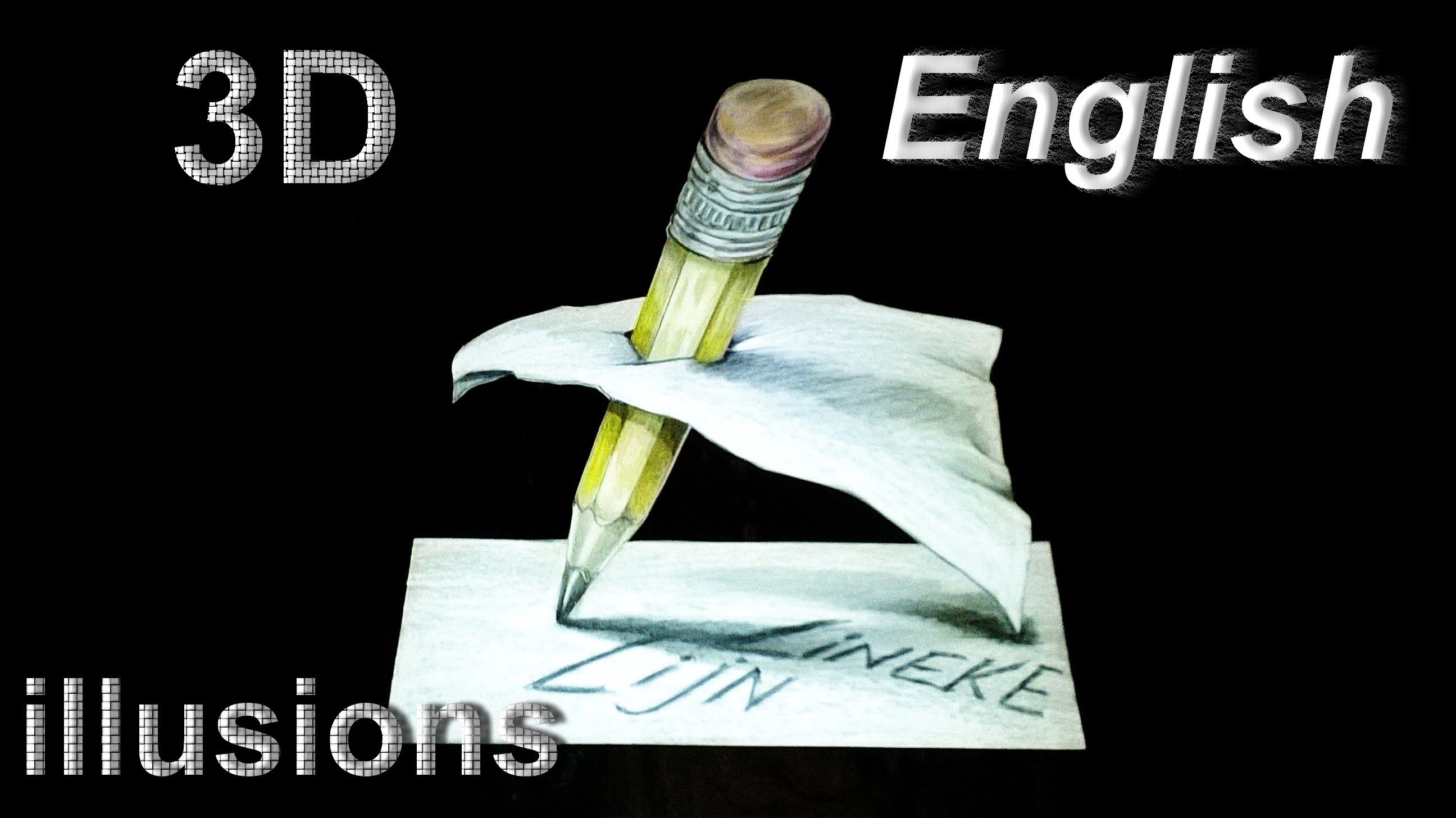 Drawing A 3D PENCIL Trick Art On Paper Easy Tutorial drawing-a-3d-pencil-trick-art-on-paper-easy-tutorial