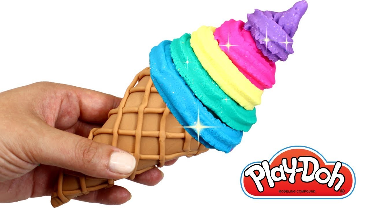 how-to-make-rainbow-ice-cream-learn-colors-play-doh-for-kids-toy-microwave-squishy-food-ice-cream