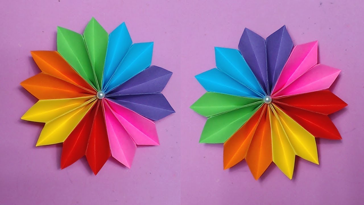 How To Make Easy Flower With Color Paper Making Paper Flowers Step By Step DIY Paper Crafts