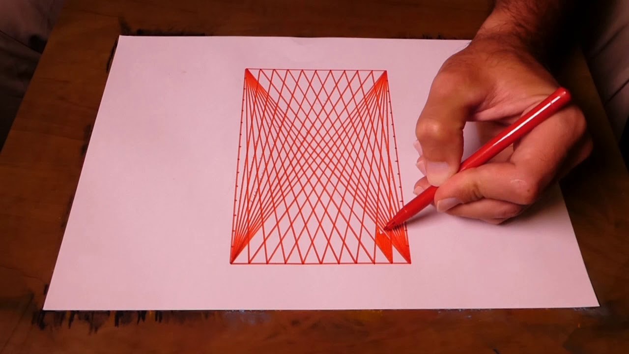 How TO Draw 3D 4D Geometric Rectangle Art Spirograph Tutorial