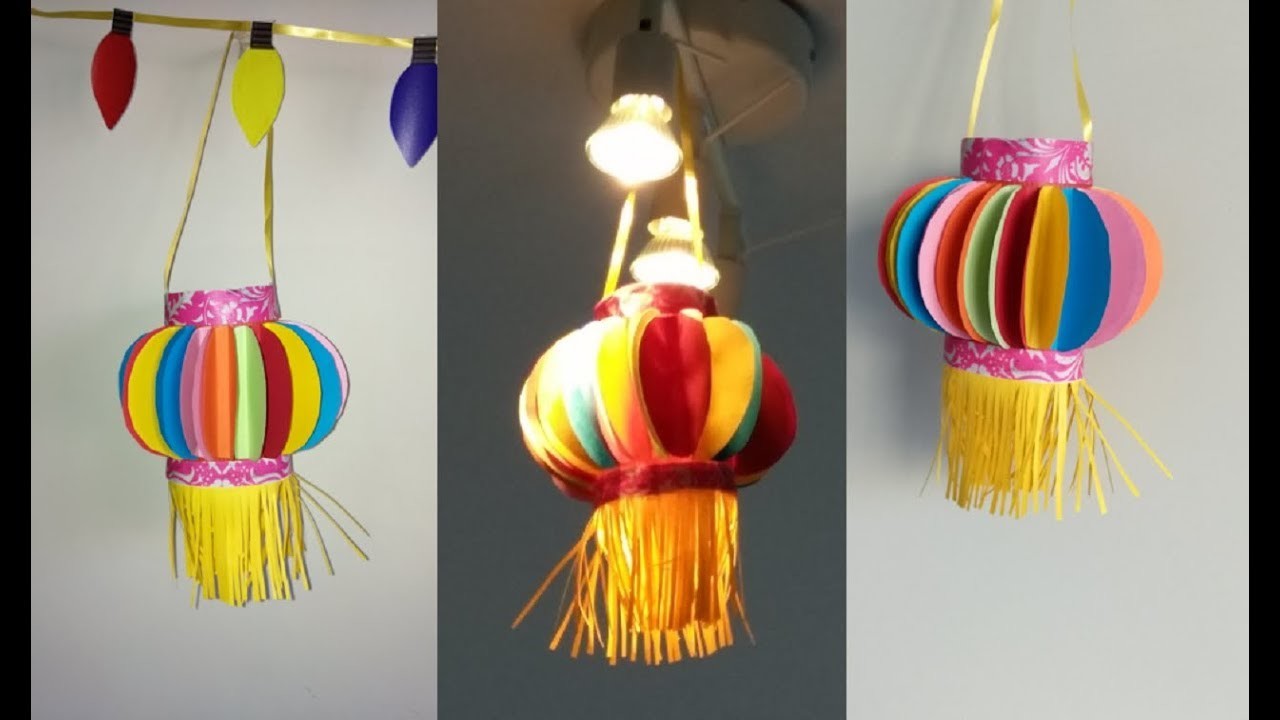 How To Make Paper Lantern Akash Kandli Diy Diwali Decor kids Crafts 