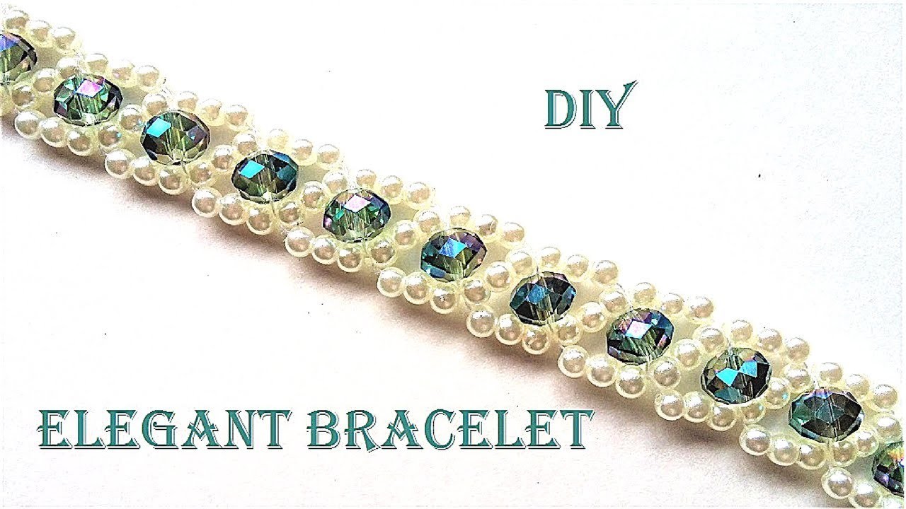How To Make Pearls And Crystal Bracelet Easy Pattern 