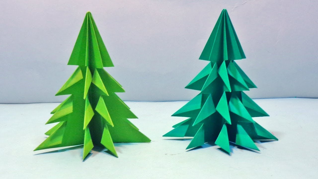 How To Make 3D Paper Christmas Tree DIY Paper Xmas Tree Tutorial For Decorations