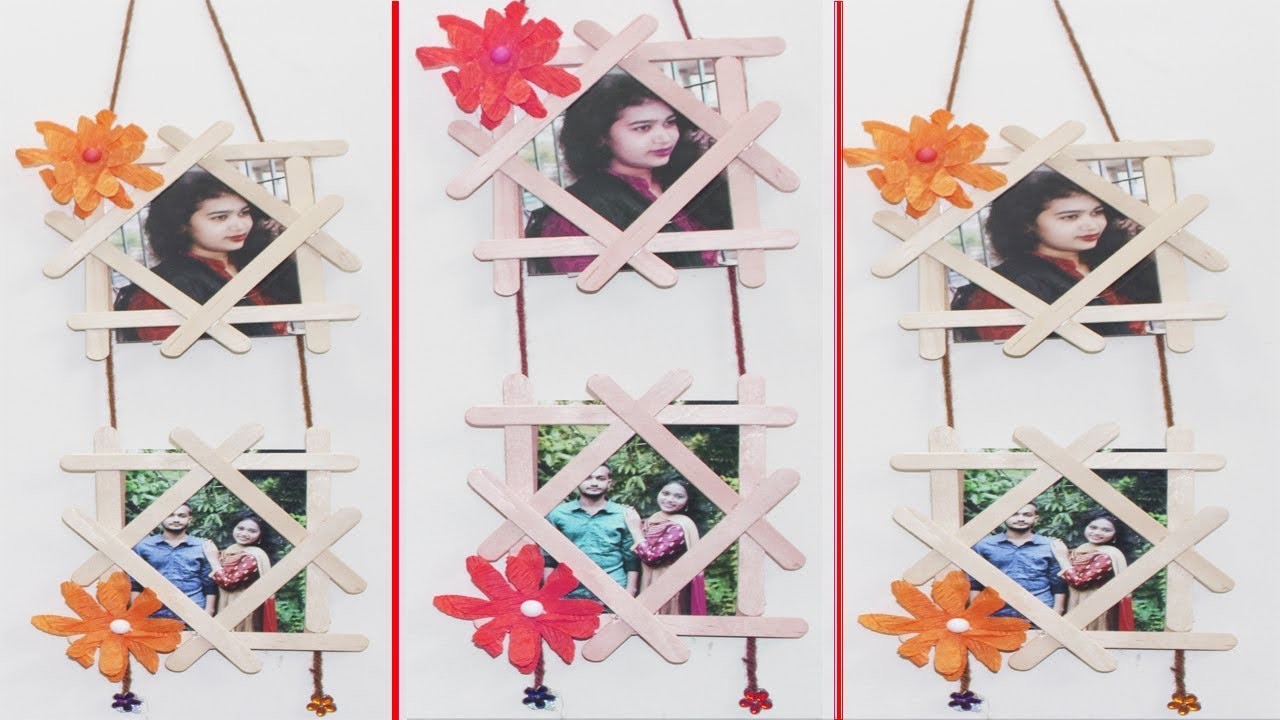 DIY Photo Frame How To Make Photo Frame At Home Making A Popsicle Stick Frame Best Out Of Waste