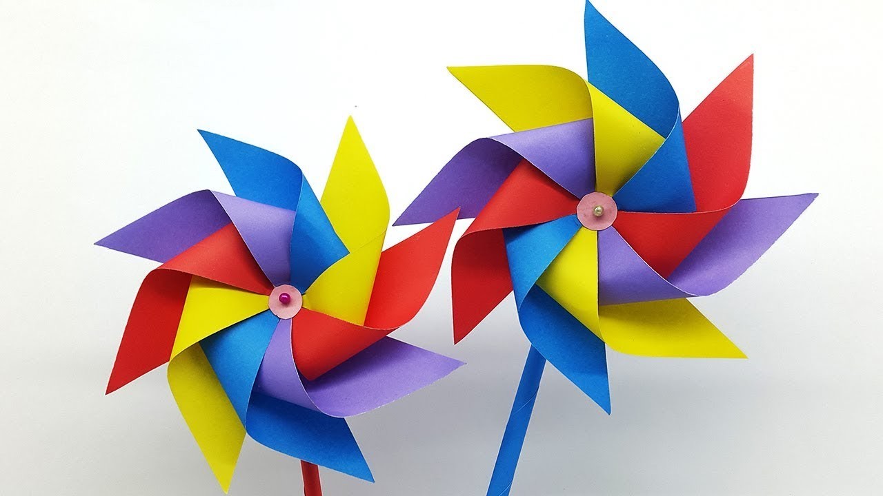 How To Make A Paper Windmill For Kids Windmill Making Tutorial Pinwheel 