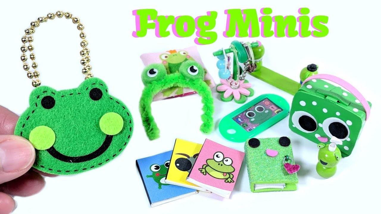 10 DIY Frog Miniatures - Purse, Lunchpail, Diary, Tablet, Notebooks, & More 10 DIY Frog Miniatures - Purse, Lunchpail, Diary, Tablet, Notebooks, & More
