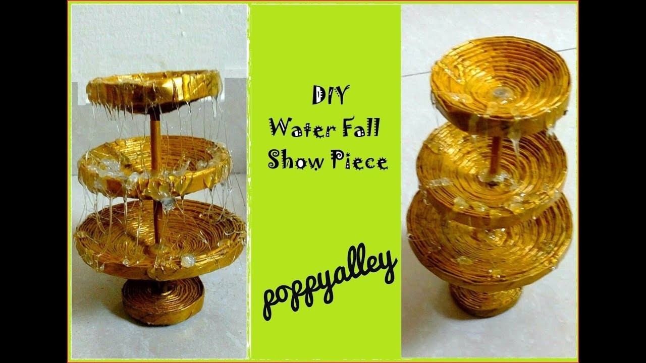 DIY Paper Craft Water Fall Showpiece Making At Home diy-paper-craft-water-fall-showpiece-making-at-home